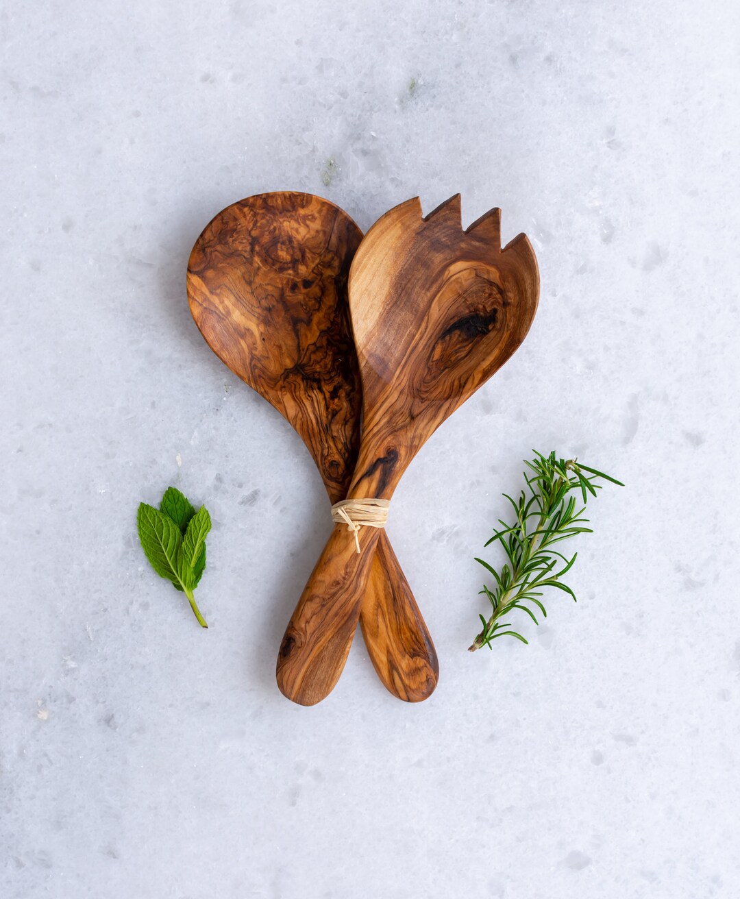 Handmade Salad and Rice Servers Made of Olive Wood | Unique Kitchen ...