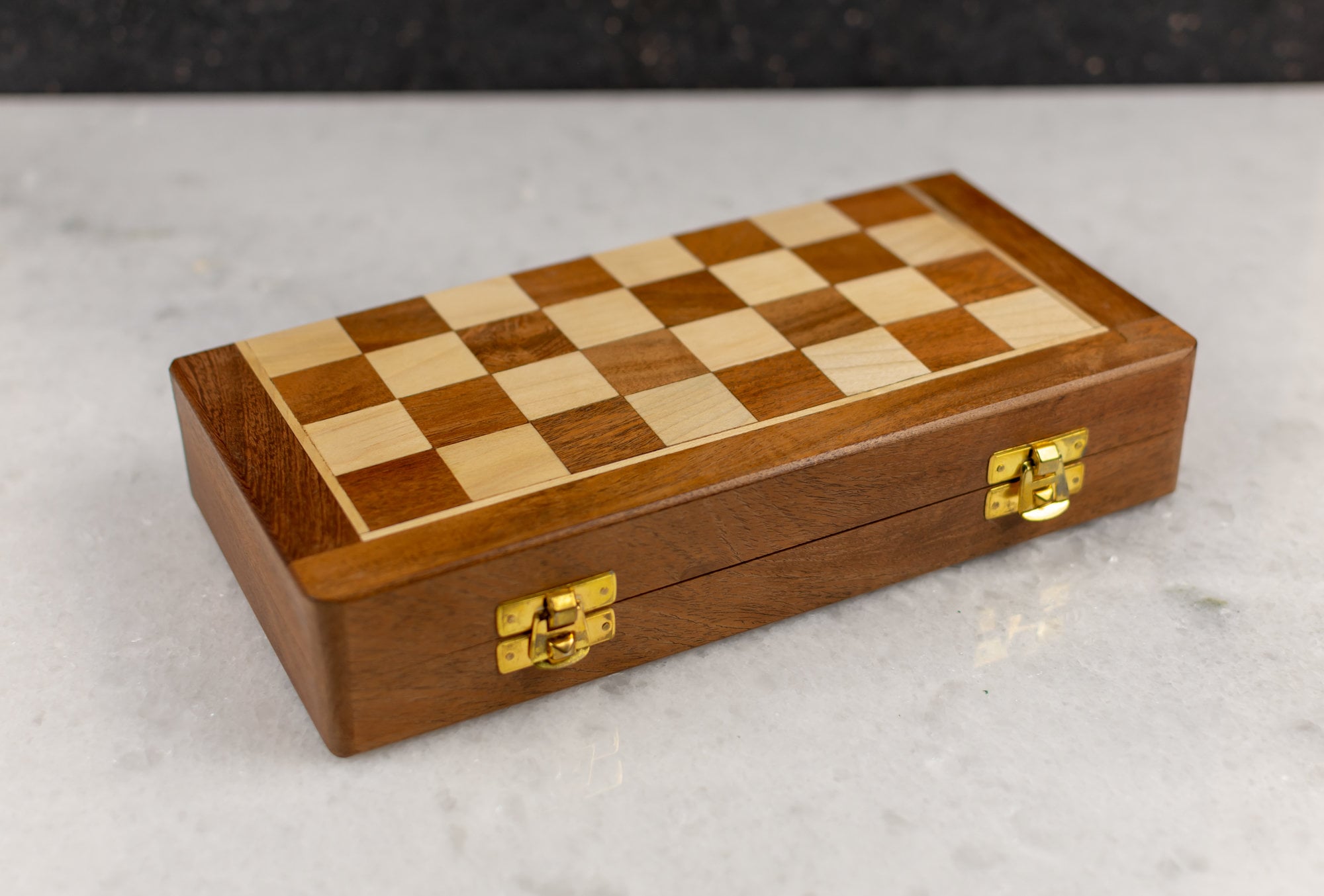 Wooden Magnetic Chess Board Game Box | Handmade Chess Box Set Mini ...