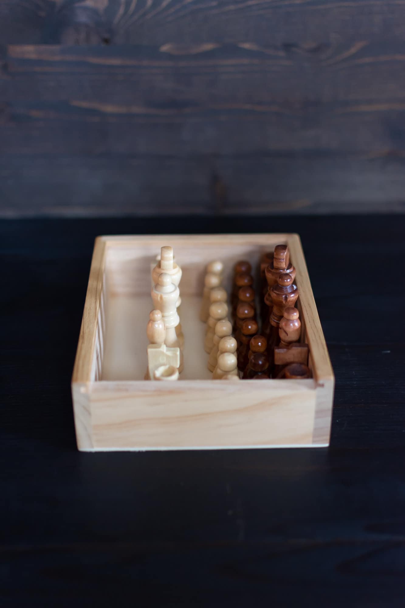 Wooden Chess Pieces Box Set | Wooden Drawer Storage Chess Box - Etsy