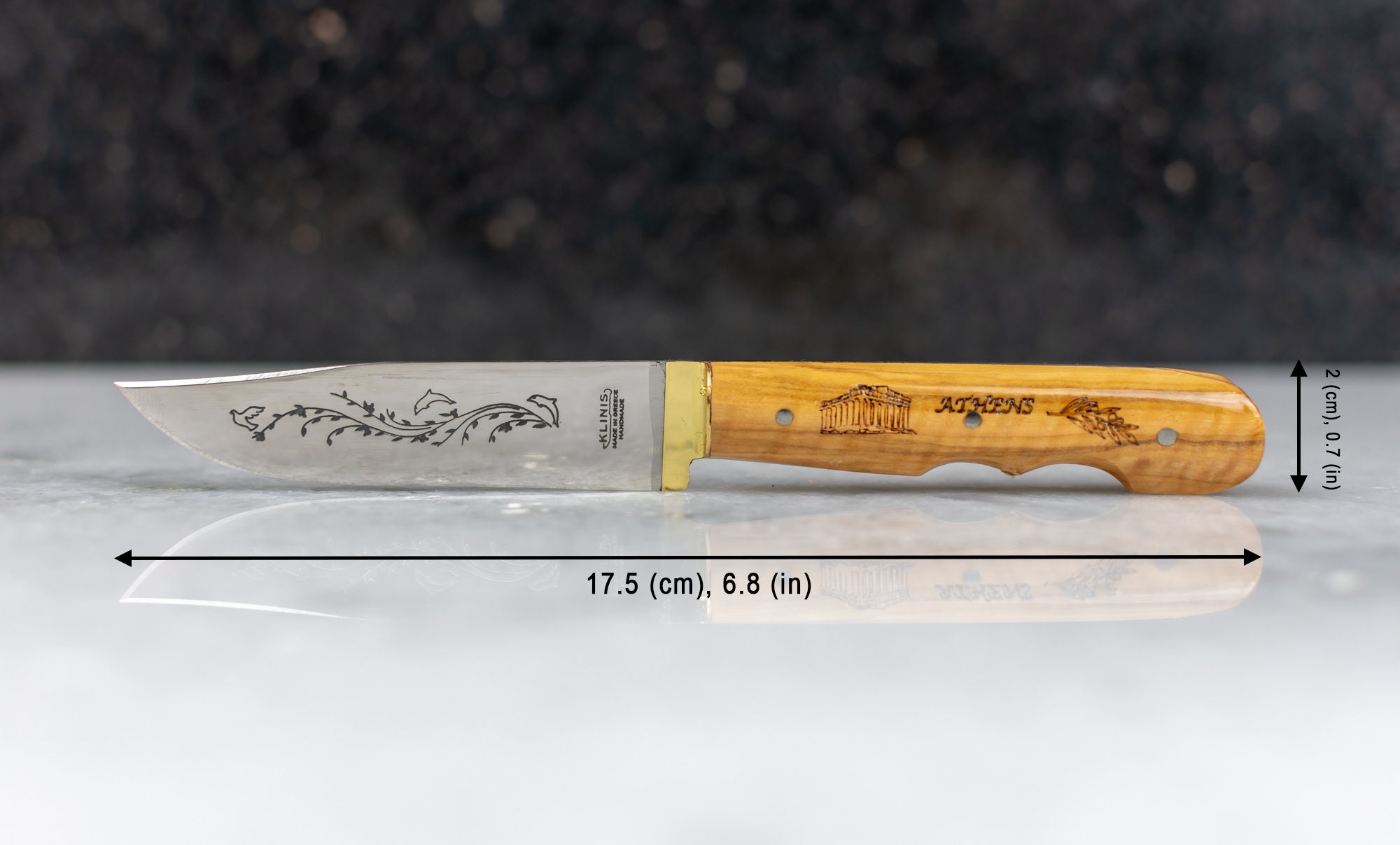 Engraved Olive Wood Knife | Greek Knife | Athens Gift - Etsy