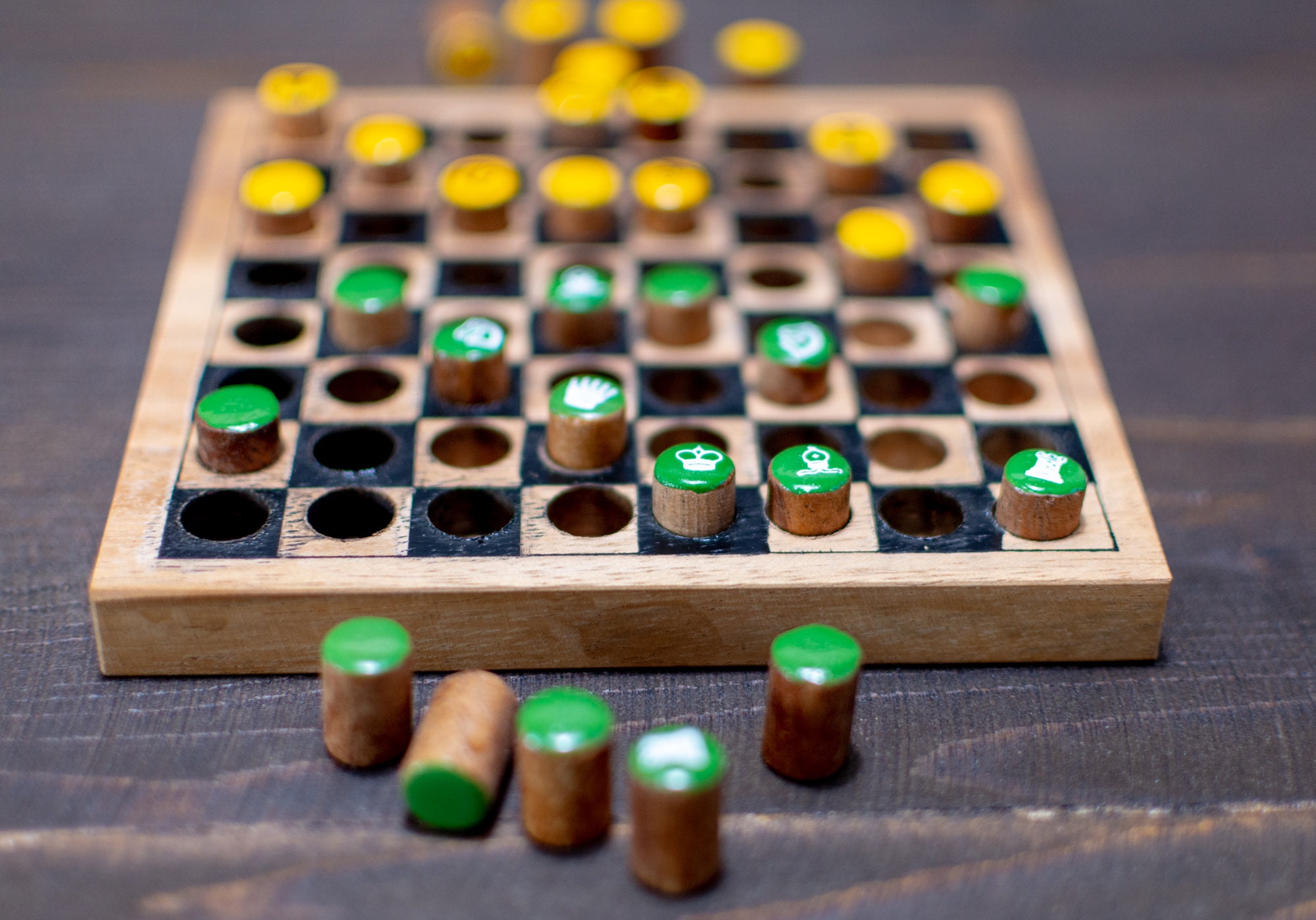 Wooden Chess and Checker Game Set Handmade Chess and Checker | Etsy
