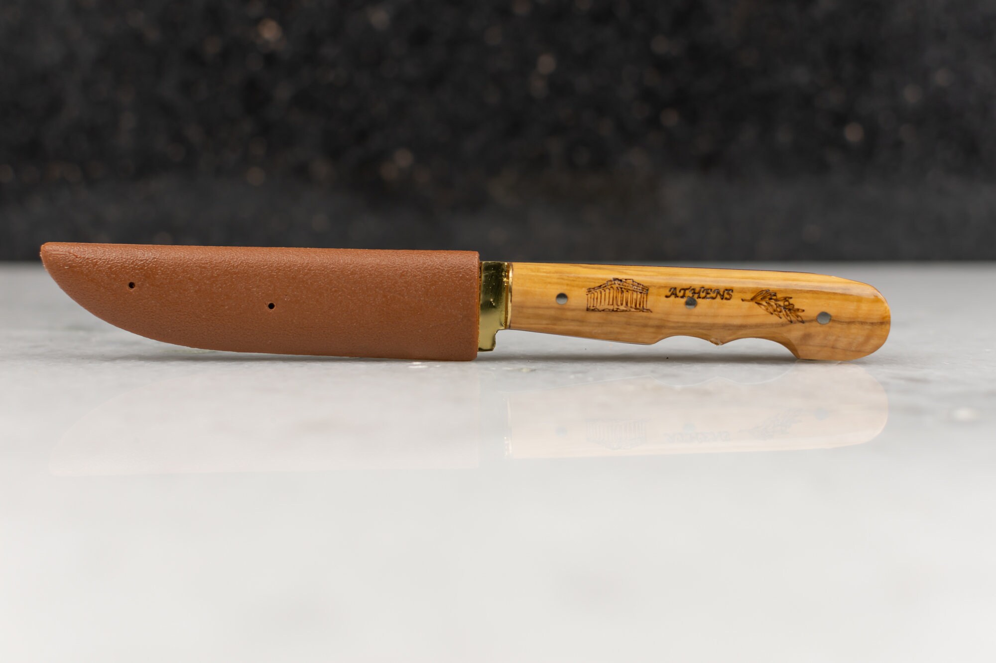 Engraved Olive Wood Knife Greek Knife Athens Gift | Etsy