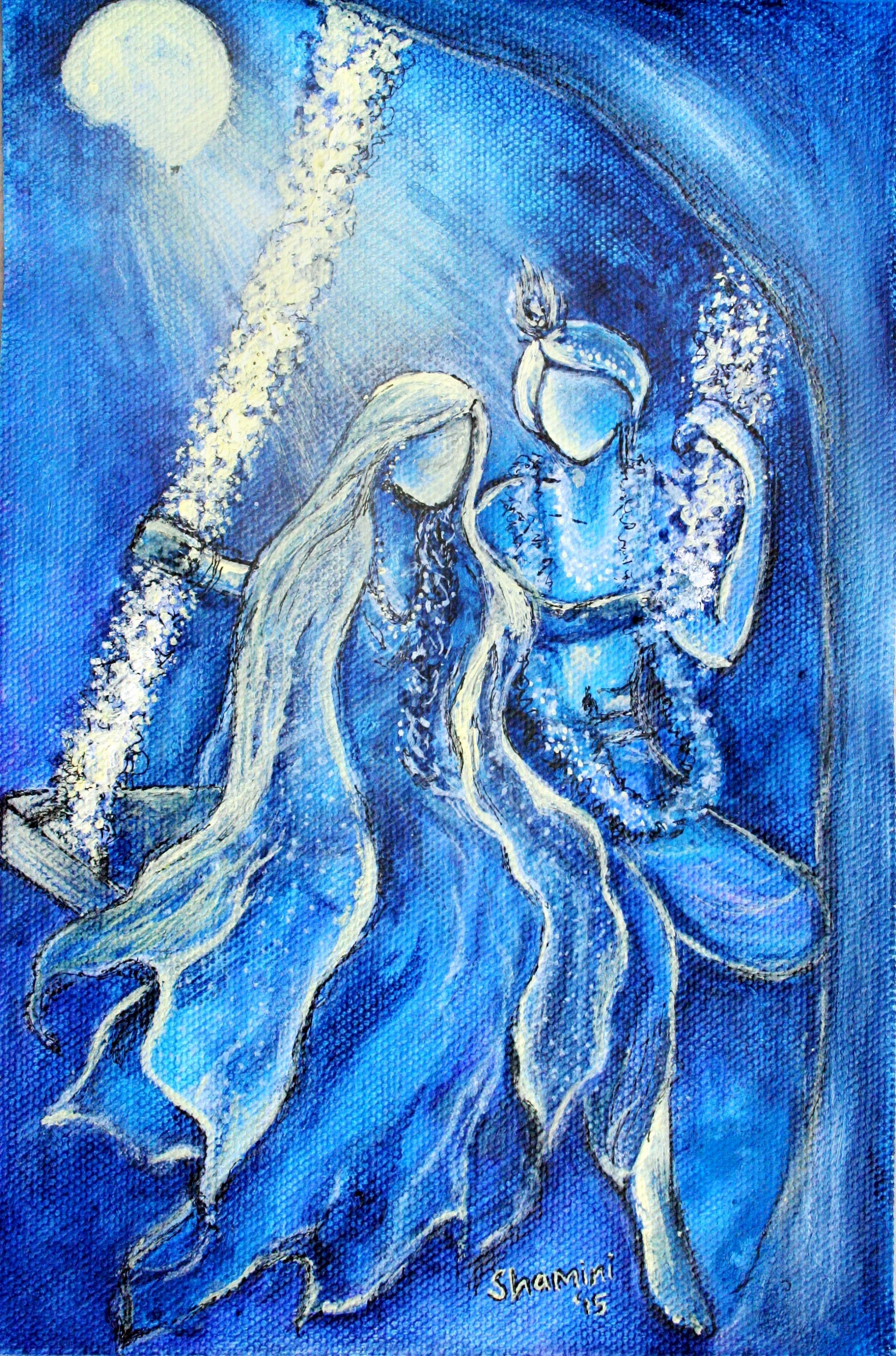 Moon of Gokul - Krishna Radha Painting - Etsy