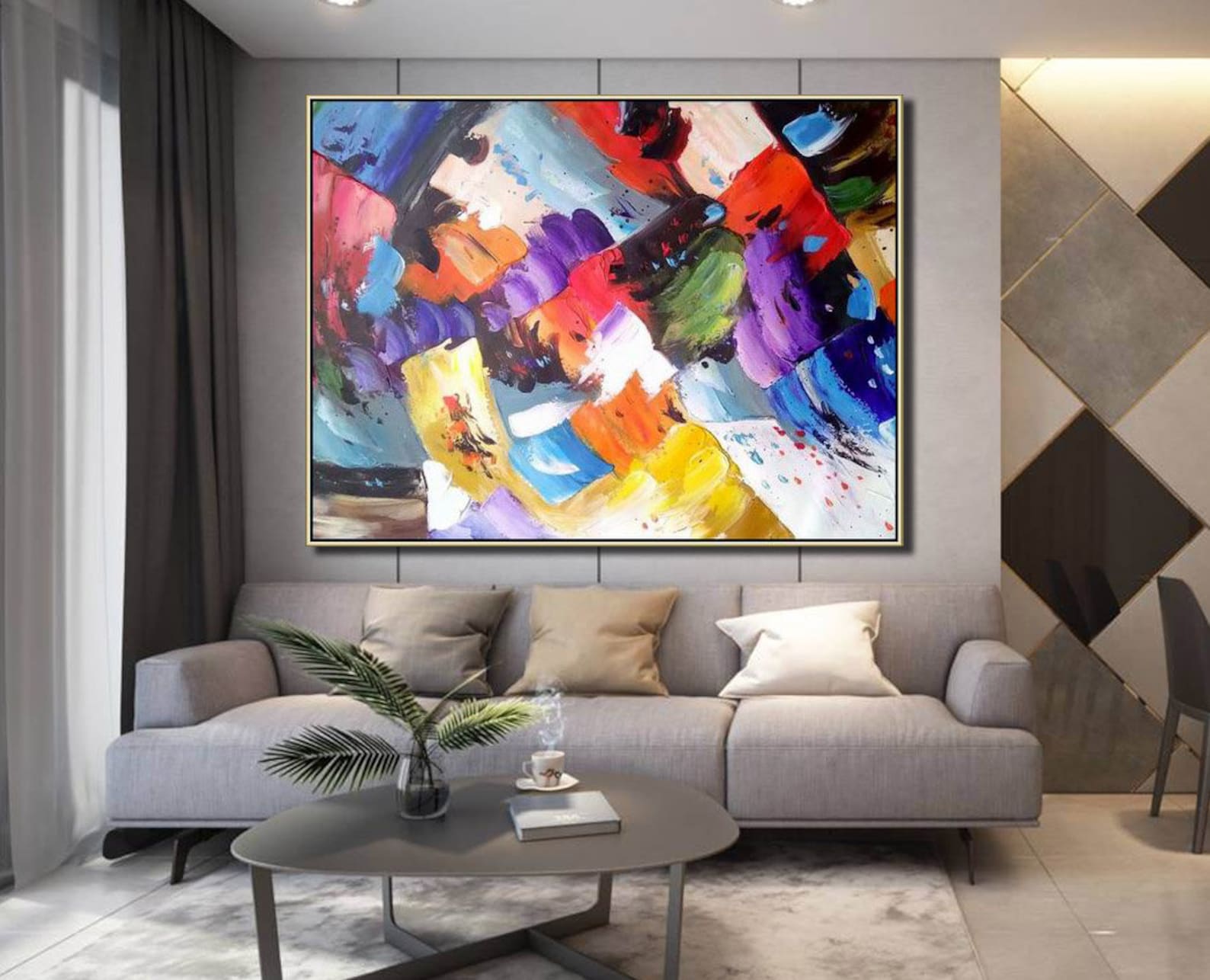 Extra Large Texture Abstract Art, Large Abstract Painting, Hand Painted ...