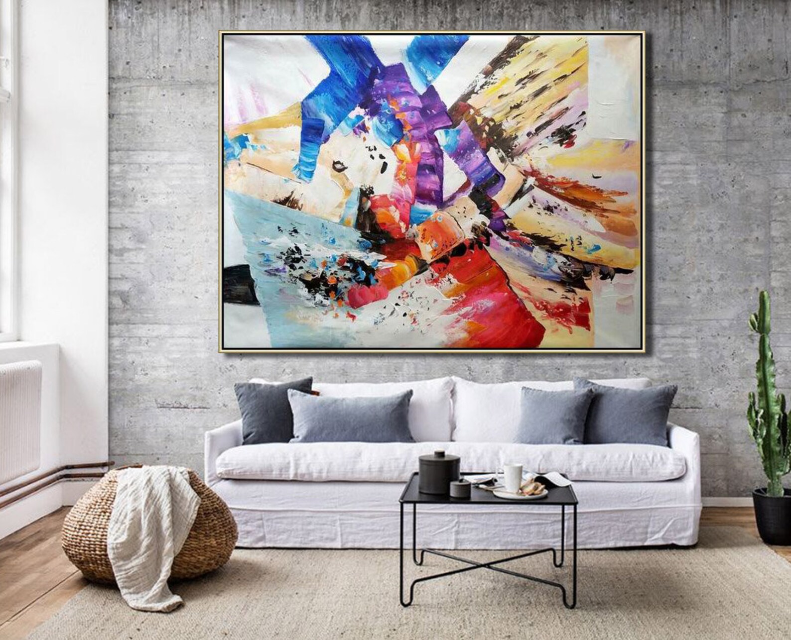 Extra Large Texture Abstract Art, Large Abstract Painting, Hand Painted ...