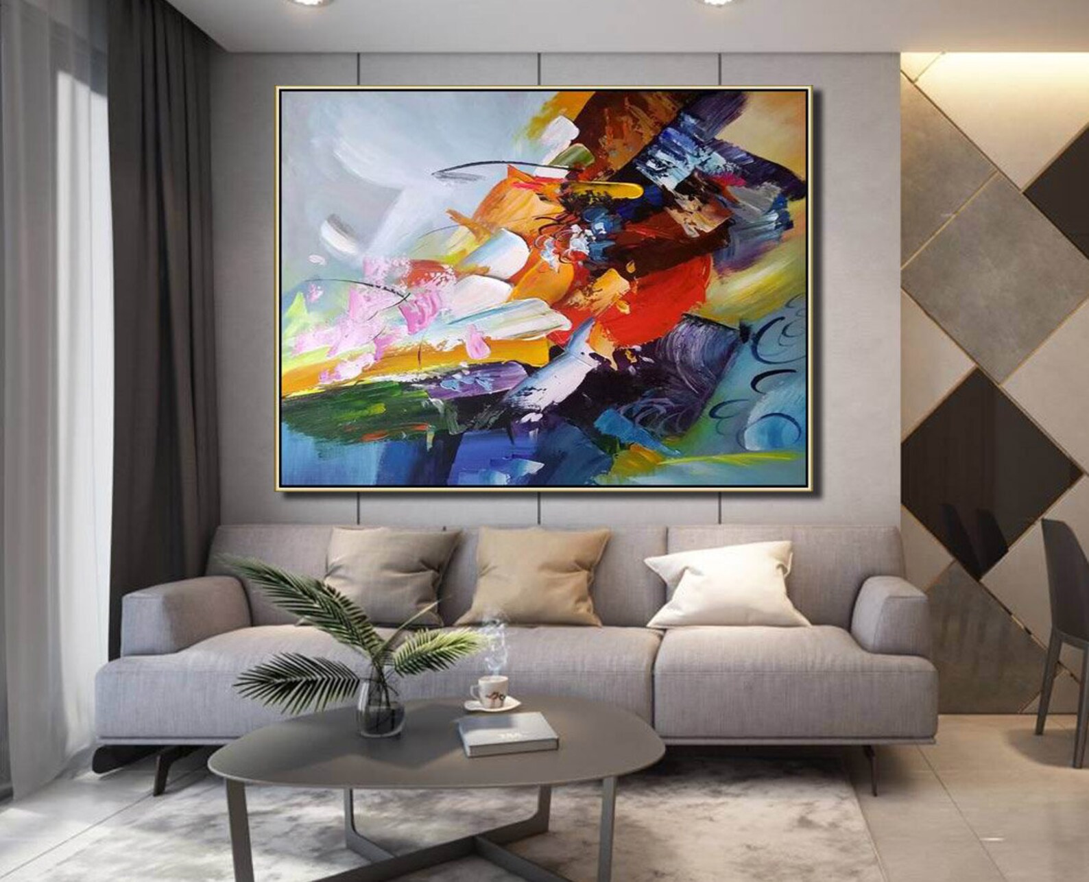 Original Abstract Painting, Hand Painted Original Art, Contemporary ...