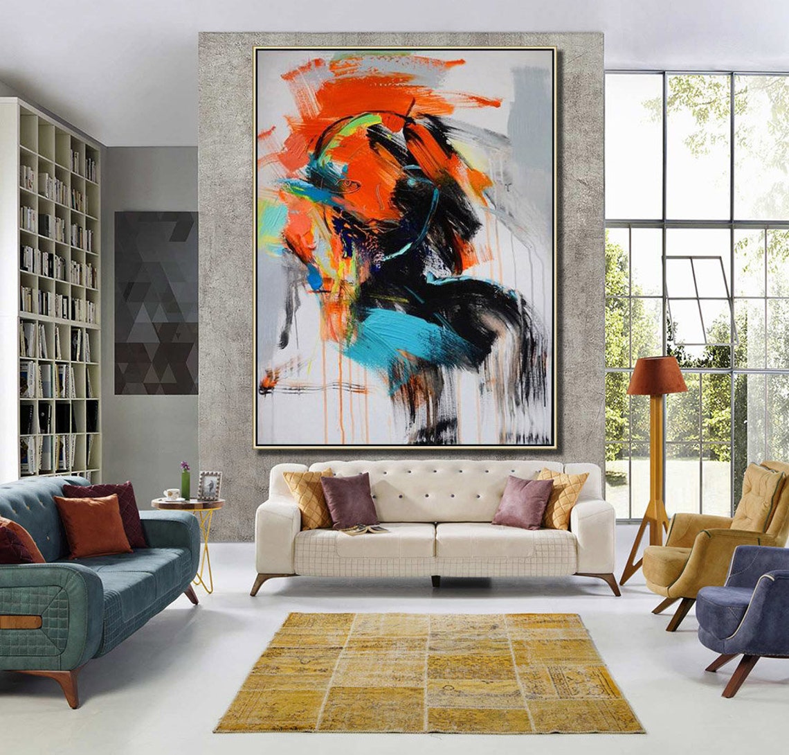 Original abstract painting Large abstract painting Hand | Etsy