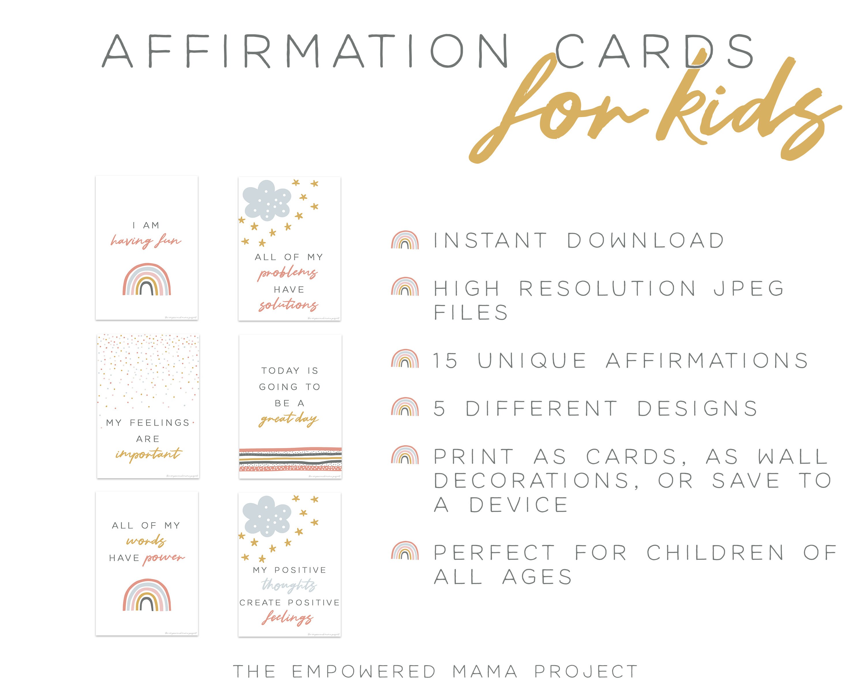 Affirmation Cards for Kids Positive Affirmation Cards - Etsy Australia