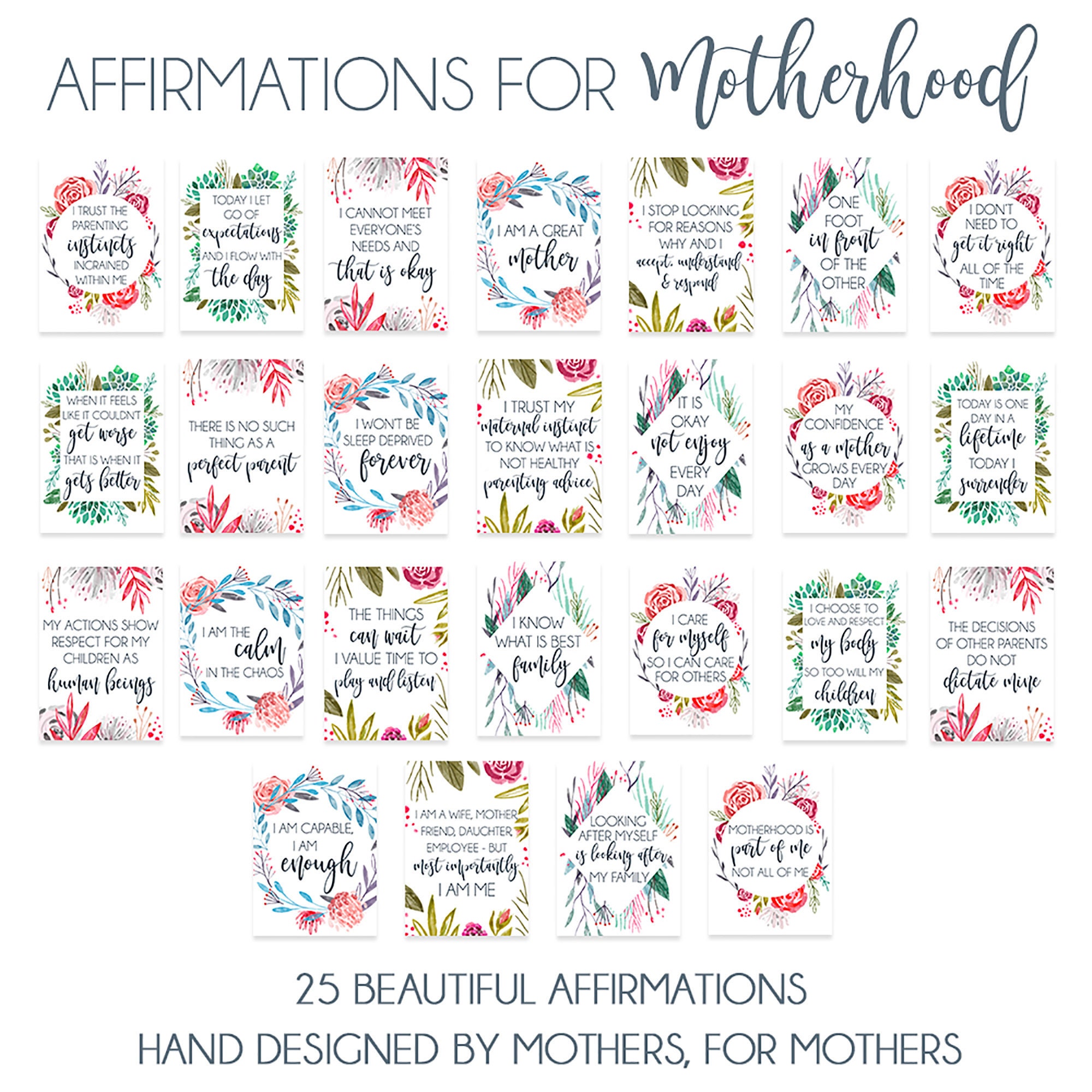 Affirmations for Motherhood, Affirmations for Moms, Positive Motherhood ...
