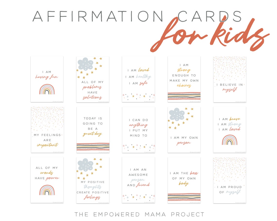 Affirmation Cards For Kids Positive Affirmation Cards | Etsy