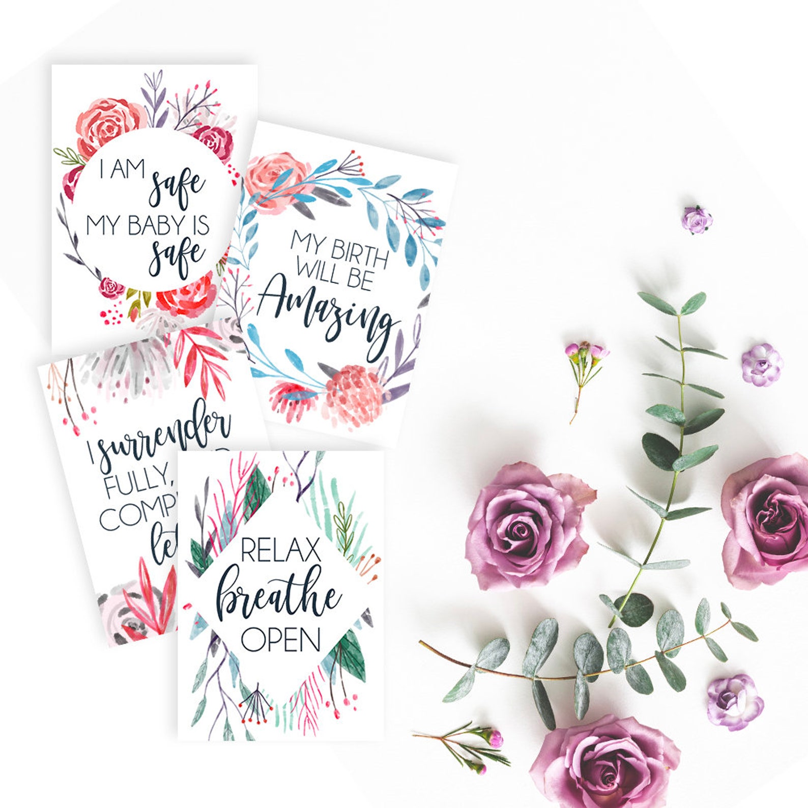 Birth Affirmation Cards, Affirmations for Labour, Baby Shower Gift ...