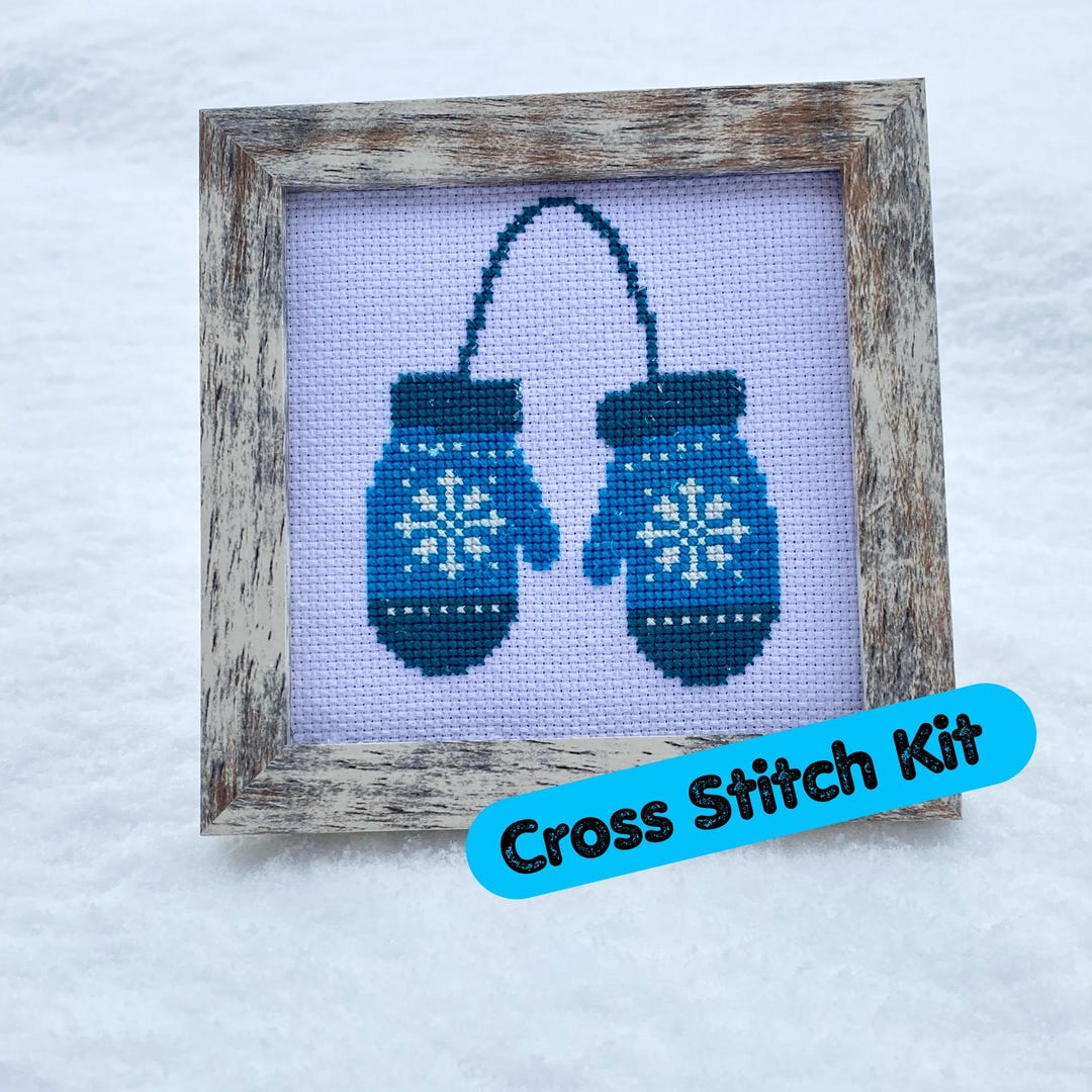 Cozy Winter Mittens Cross Stitch Kit - Etsy