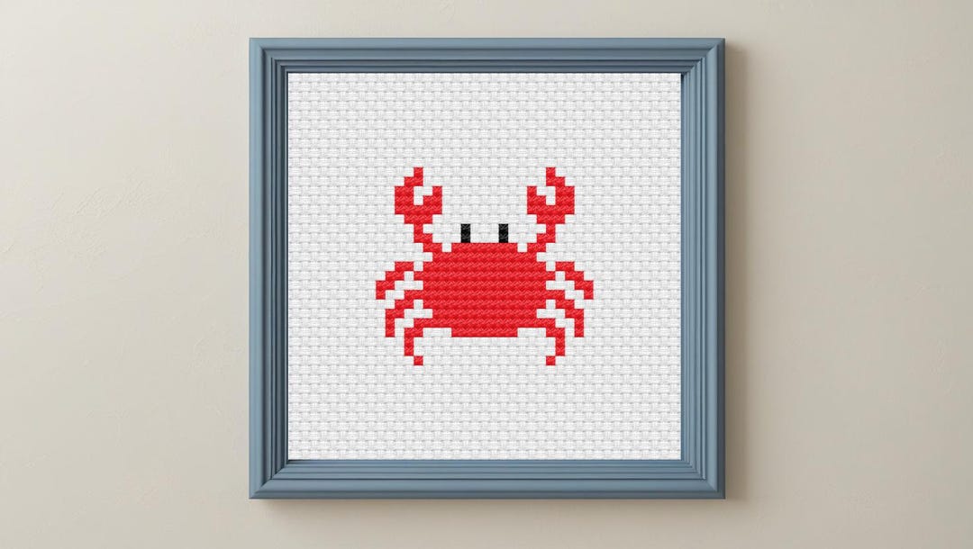Coastal Crab, Cross Stitch PDF Pattern ONLY. Cute Red Beach Crab - Etsy