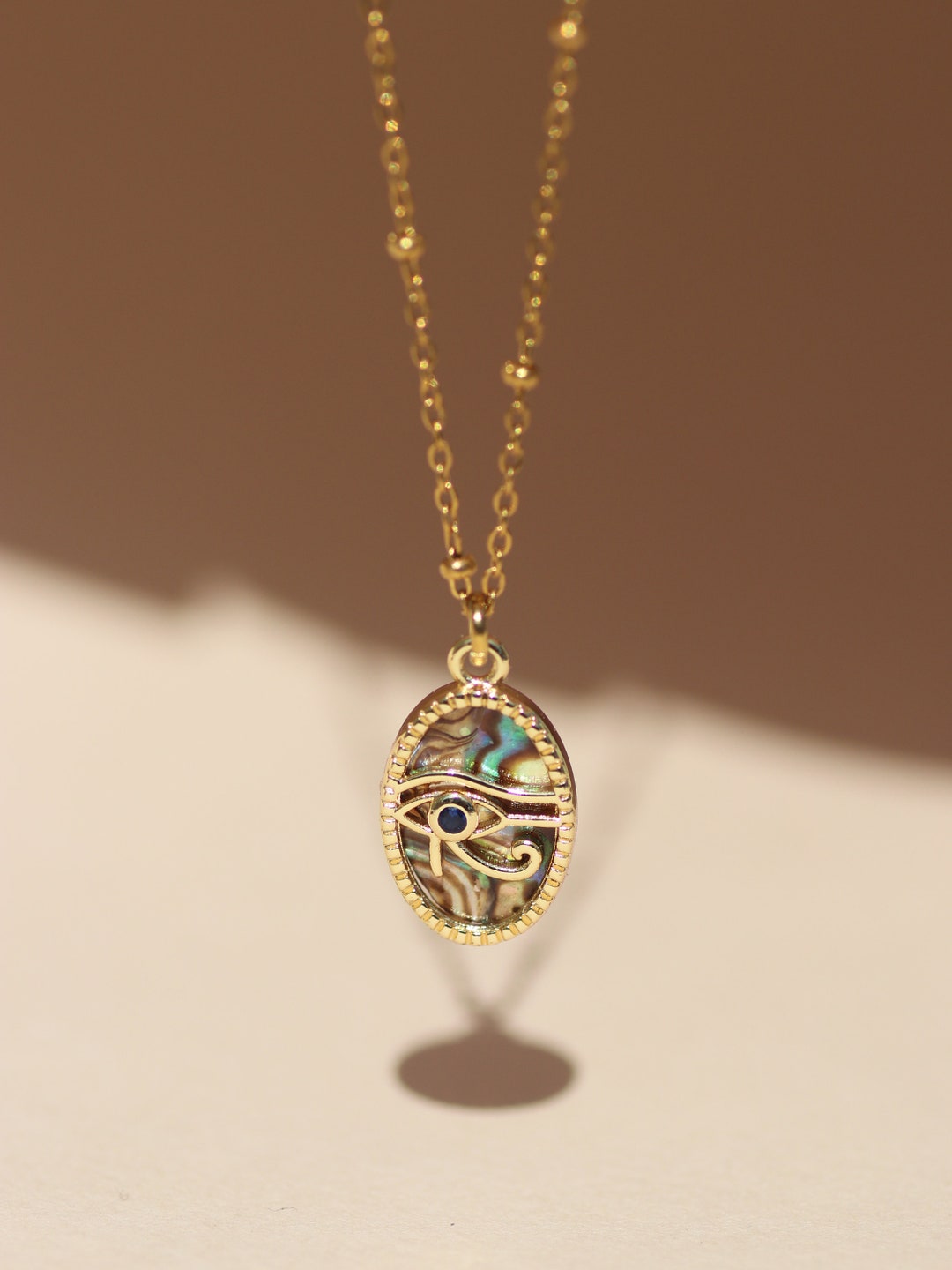 Eye of Horus Abalone Shell Necklace - Etsy