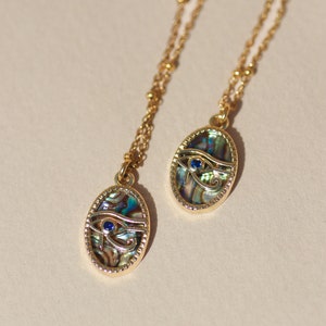 Eye of Horus Abalone Shell Necklace - Etsy