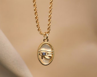 Eye of Rah Necklace Eye of Horus With Crystal Pendant Eye of - Etsy