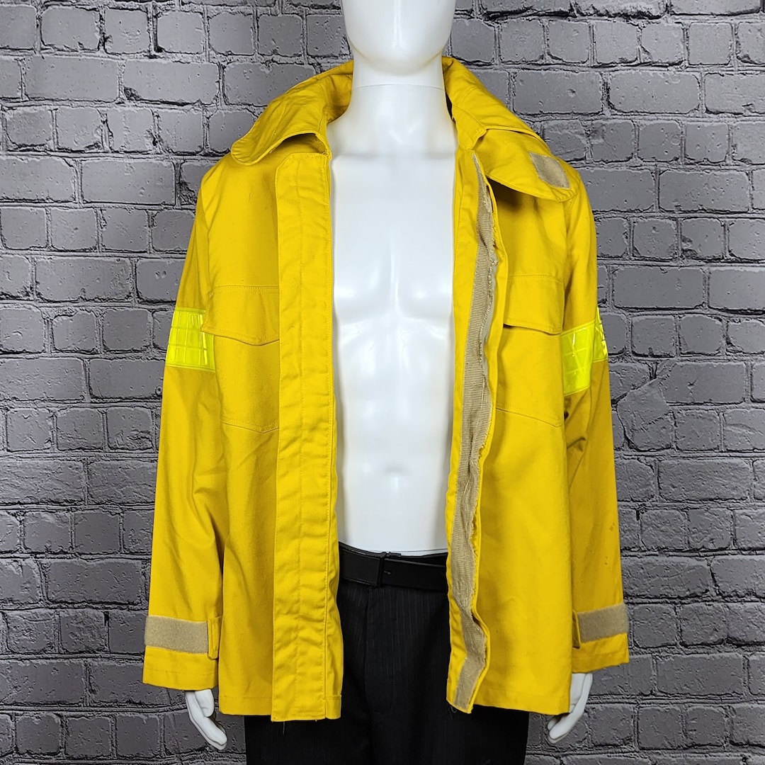 Vintage LA County Safety Yellow Firefighter Jacket, Men's Large - Etsy