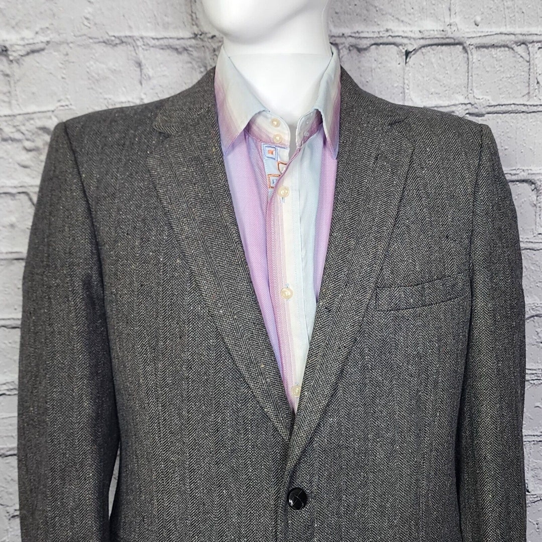 Vintage Botany 500 Tweed Grey Wool 2 Piece Suit, Men's 40R - Etsy