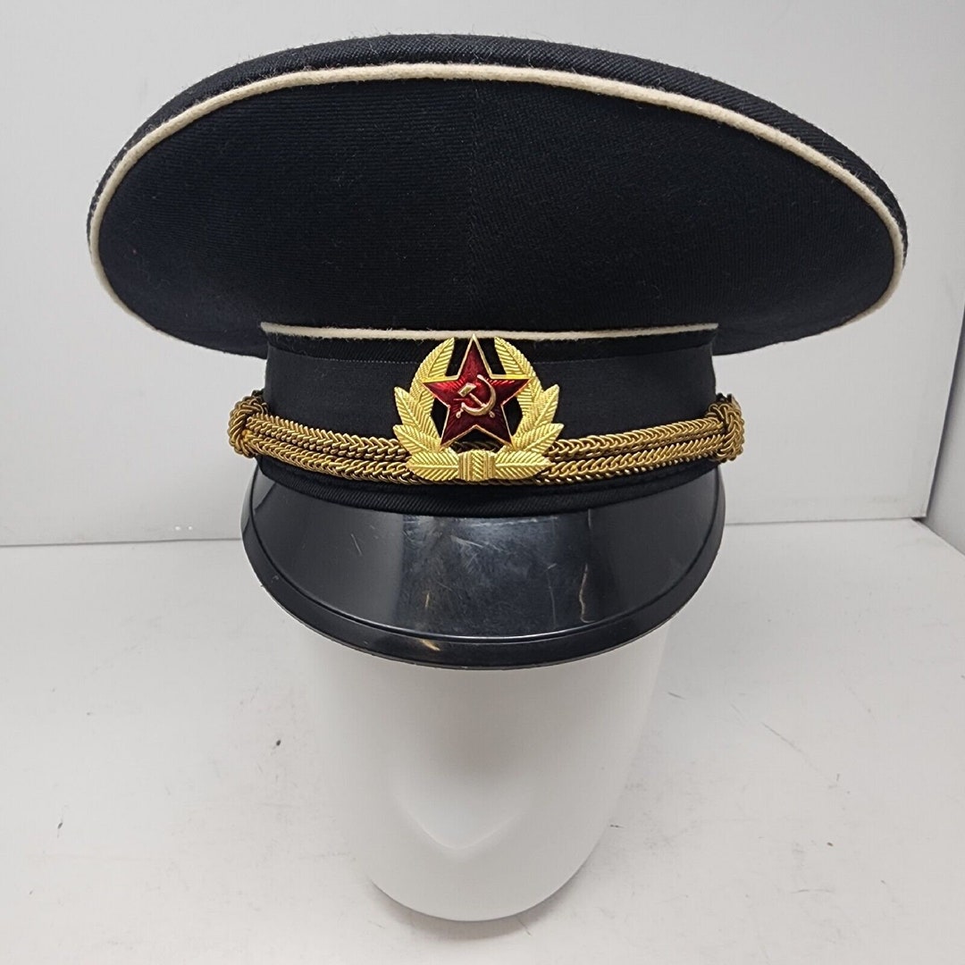 Soviet USSR Russian Military Army Officer Uniform Hat Peaked Cap Size ...