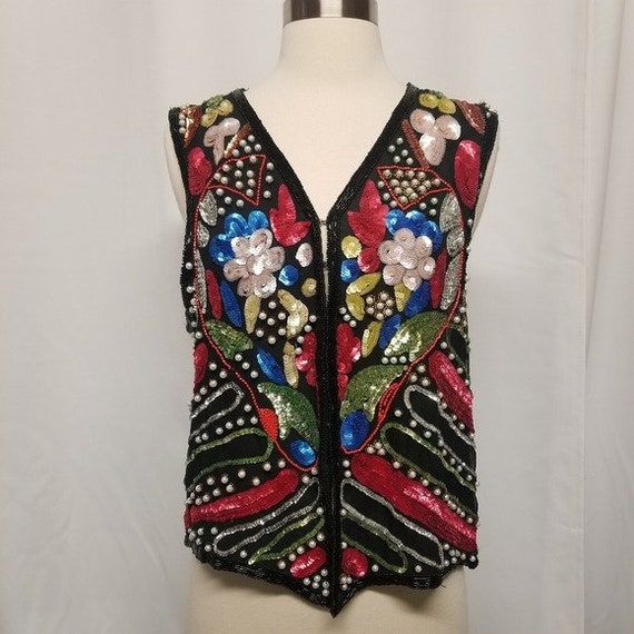 Vintage Beaded Vest 60s - Gem