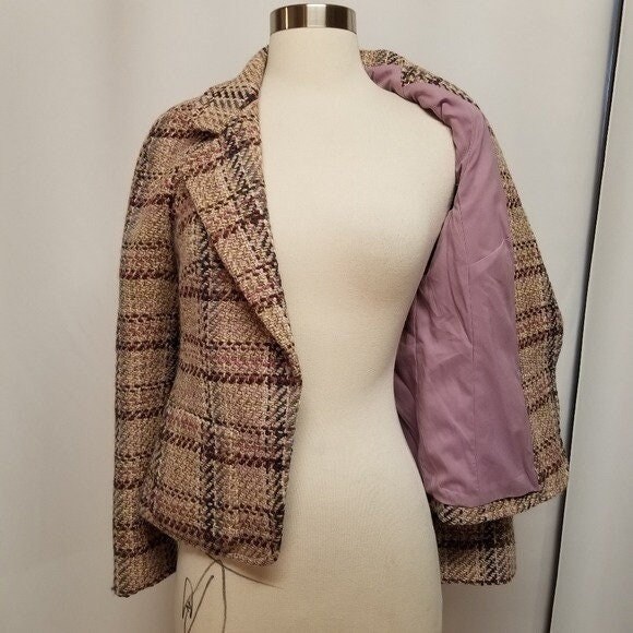 Vintage 90s Y2k Body by Victoria's Secret Wool Tweed Twee Plaid Blazer ...