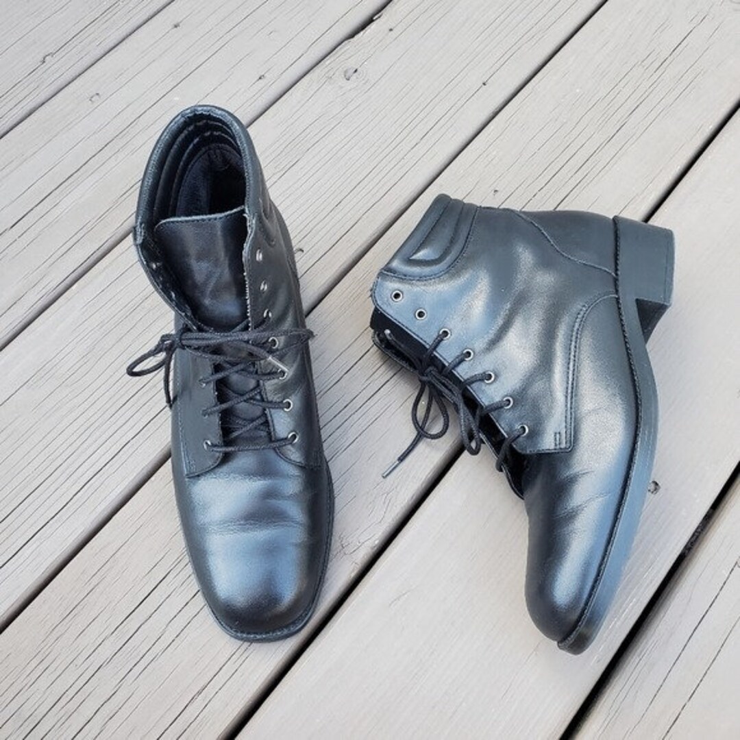 Vintage 90s Y2k Bratz Black Leather Chunky Lace-up Victorian Lolita ...