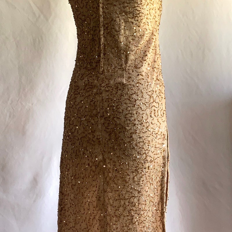 Gold Sequin Dress - Etsy