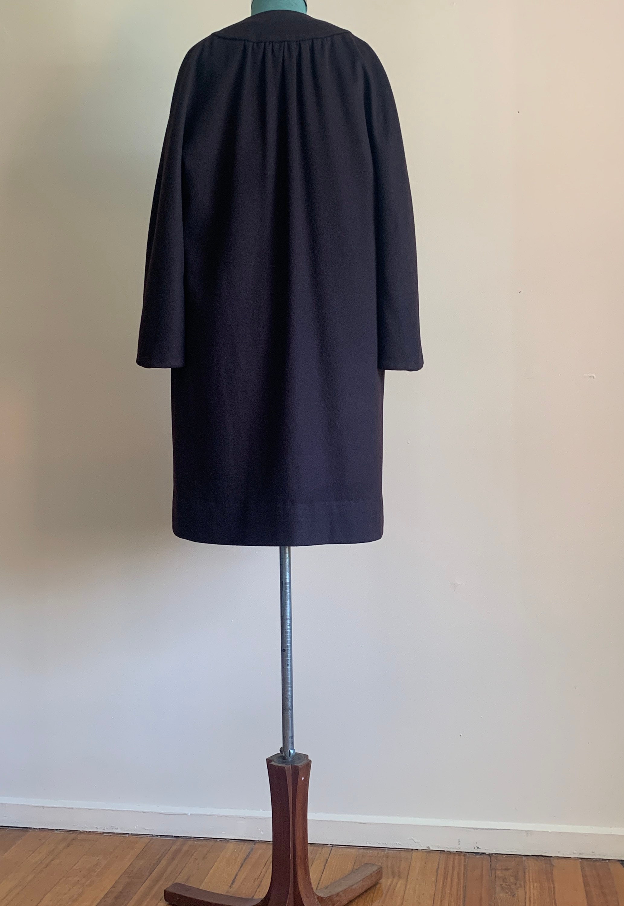 Rare Find 50s 60s Pure Wool Swagger Coat Long Jacket in Brown/full ...