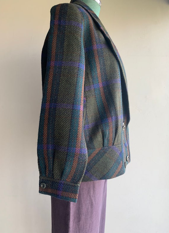 80s Pure Wool Bomber Jacket in Tartan Check Made in J… - Gem