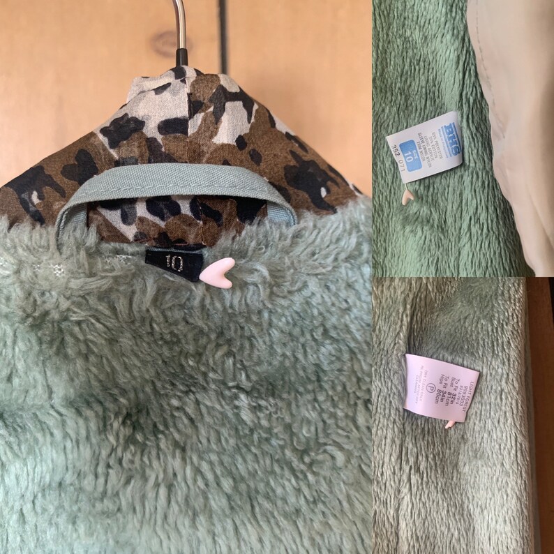 Rare Found 90s British Designed Autumn Winter in Morandi Blue/fleece Lined Overcoat Outerwear ...