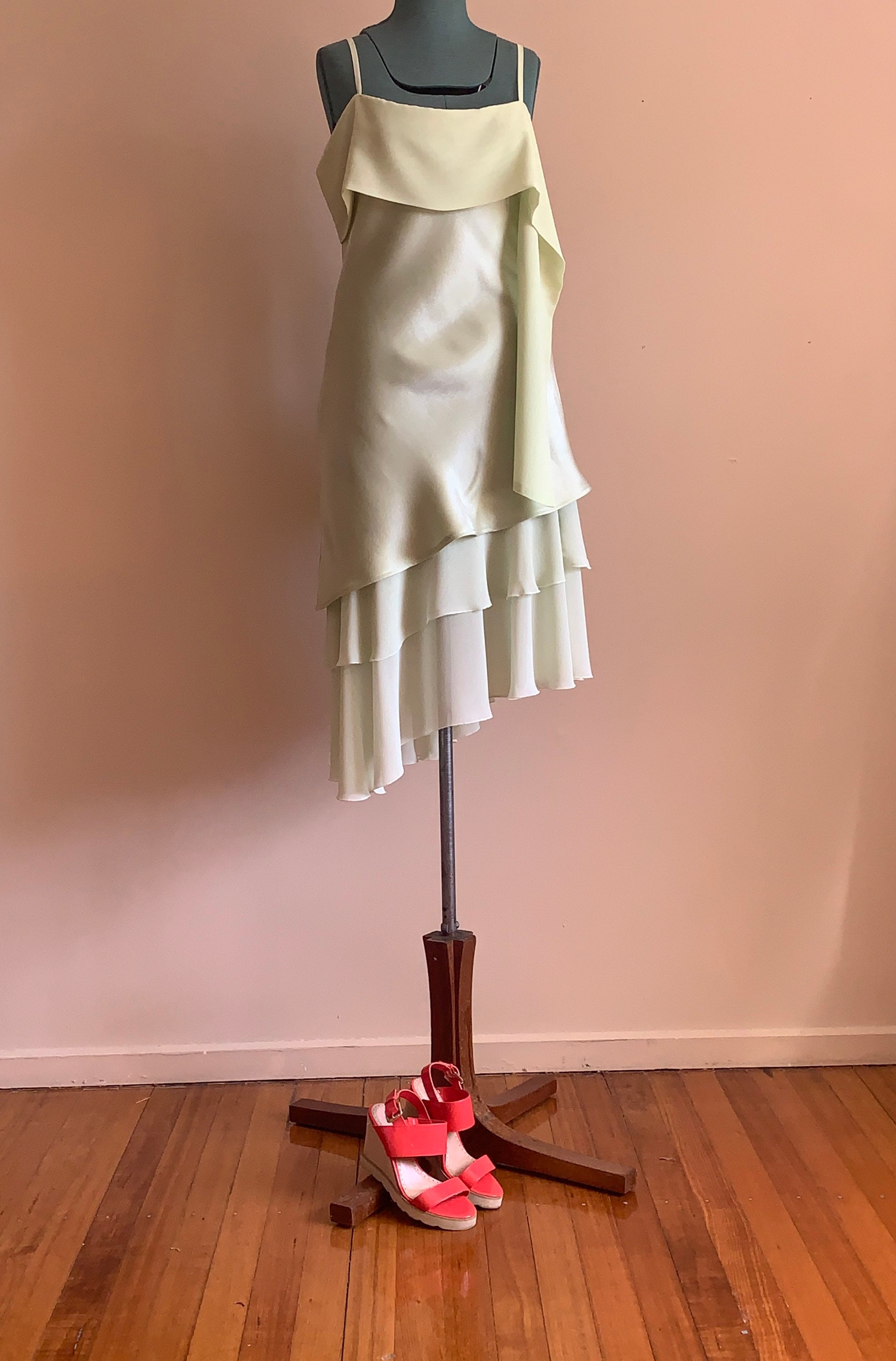 70s Beautiful Soft Green Flapper Dress/summer Garden Party Dress ...