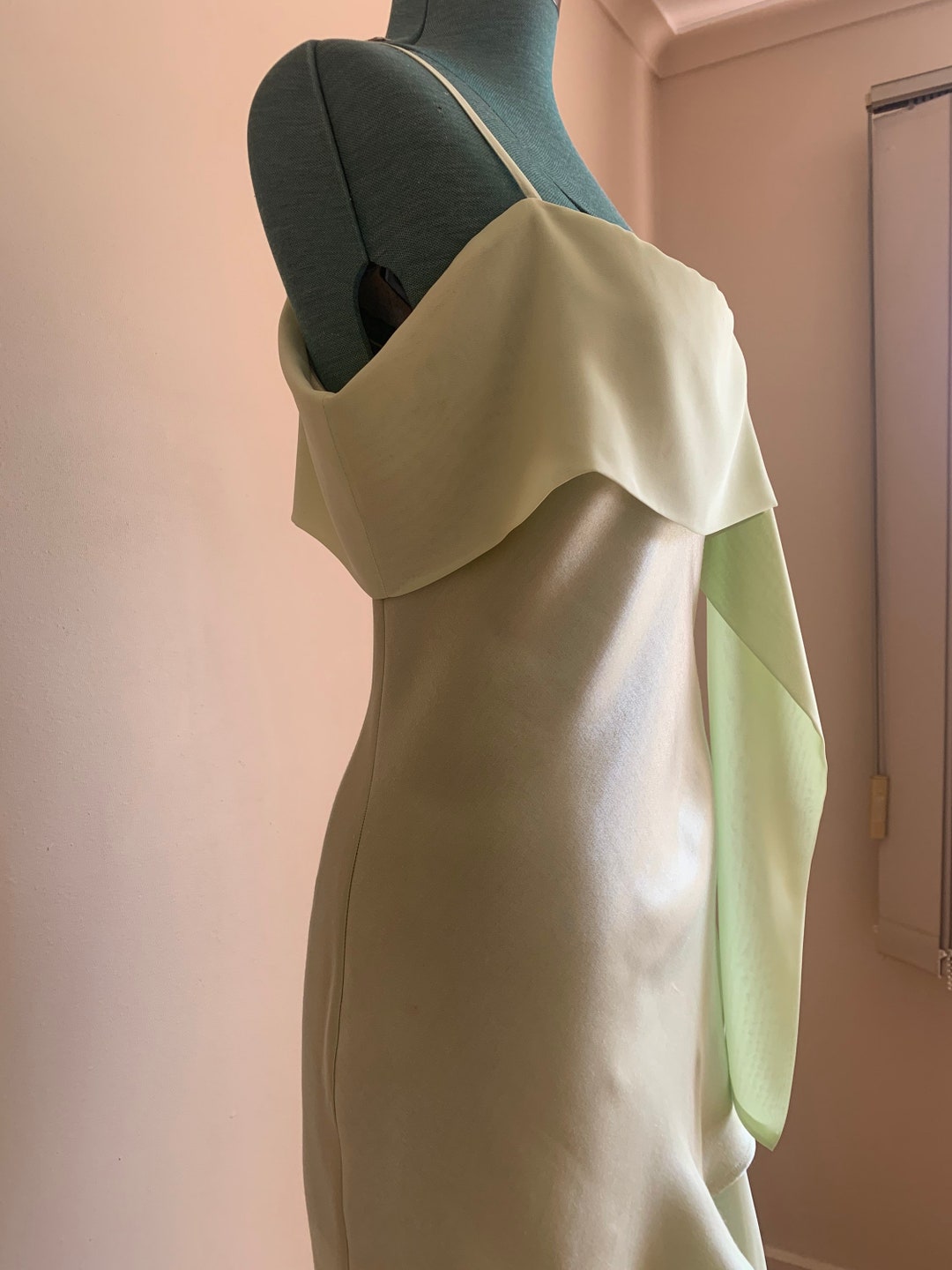 70s Beautiful Soft Green Flapper Dress/summer Garden Party Dress ...