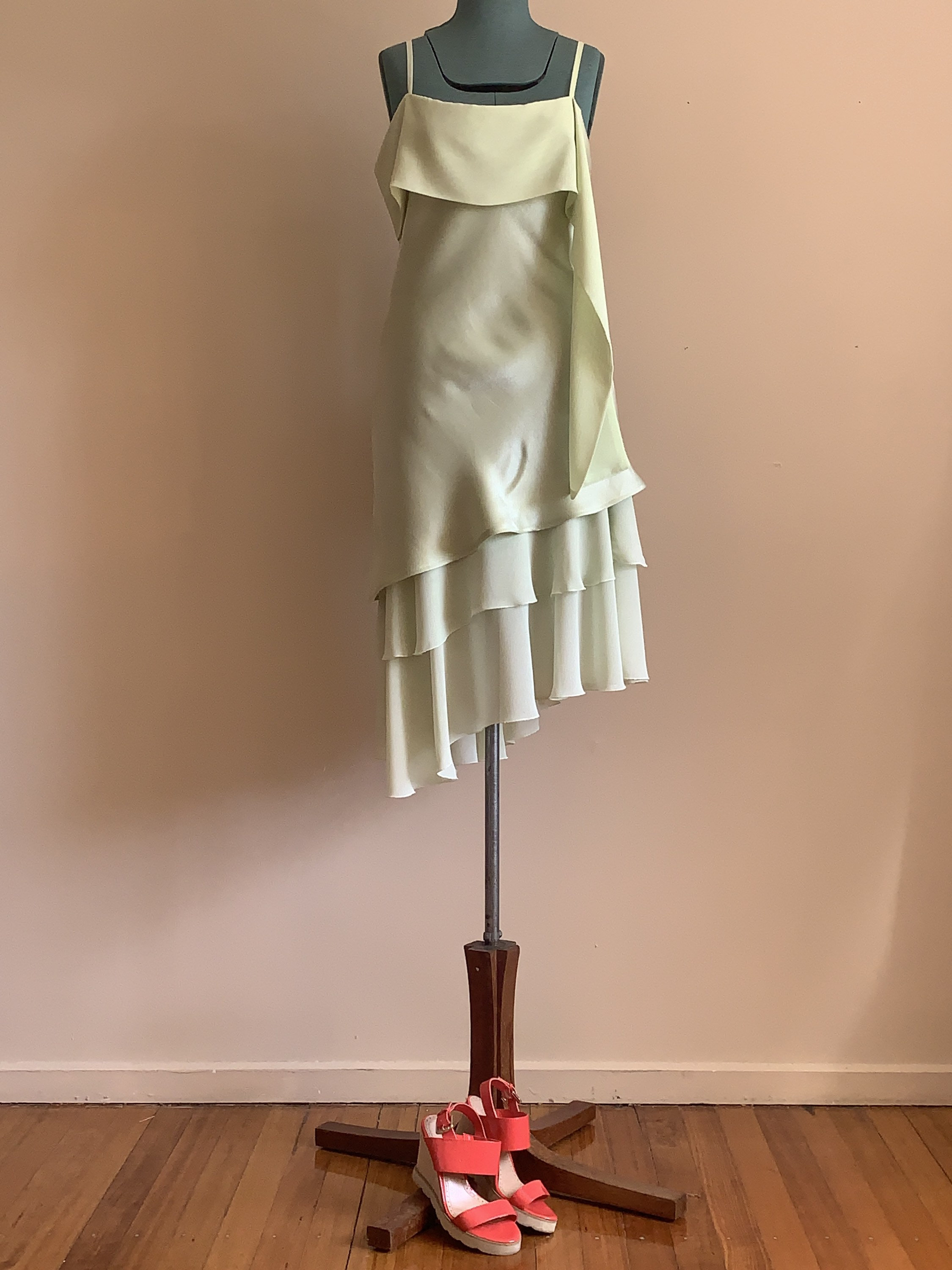 70s Beautiful Soft Green Flapper Dress/summer Garden Party Dress ...