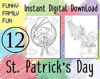 St. Patricks Day Coloring Sheet Set for Kids, Instant Download, Easy ...