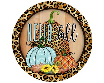 Aqua Leopard Pumpkin Wreath Sign Signs for Wreaths Wreath - Etsy