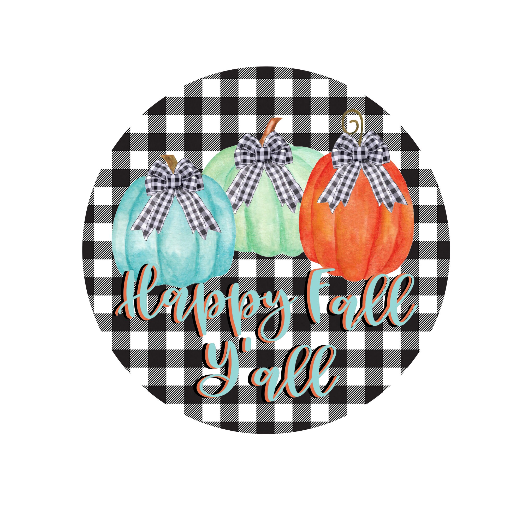 Hello Fall Gnome Plaid Border Round Aluminum Sign hello fall Sign ...