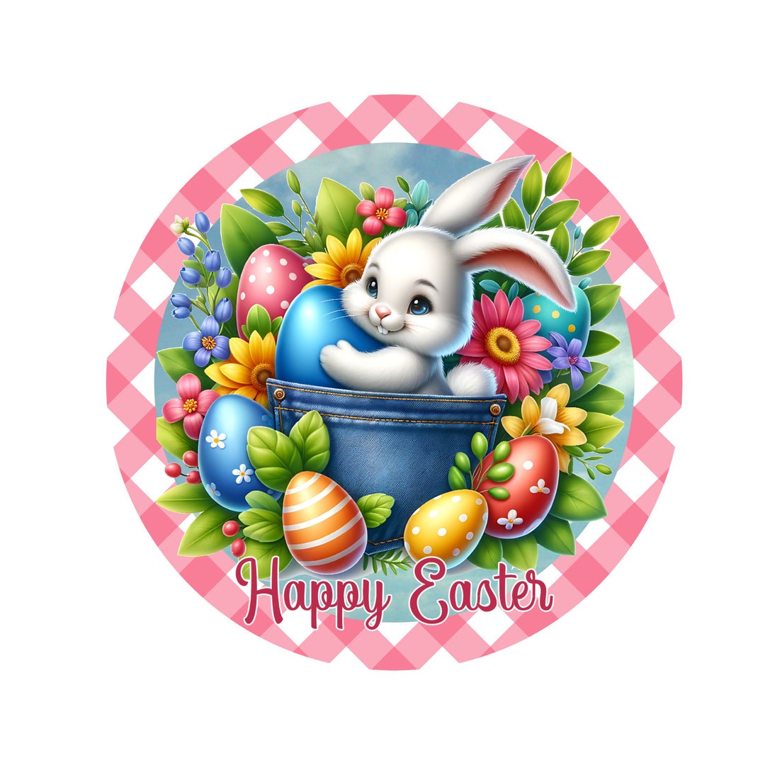 Easter Wreath Sign, Spring Wreath Decor, Easter Front Door Sign ...