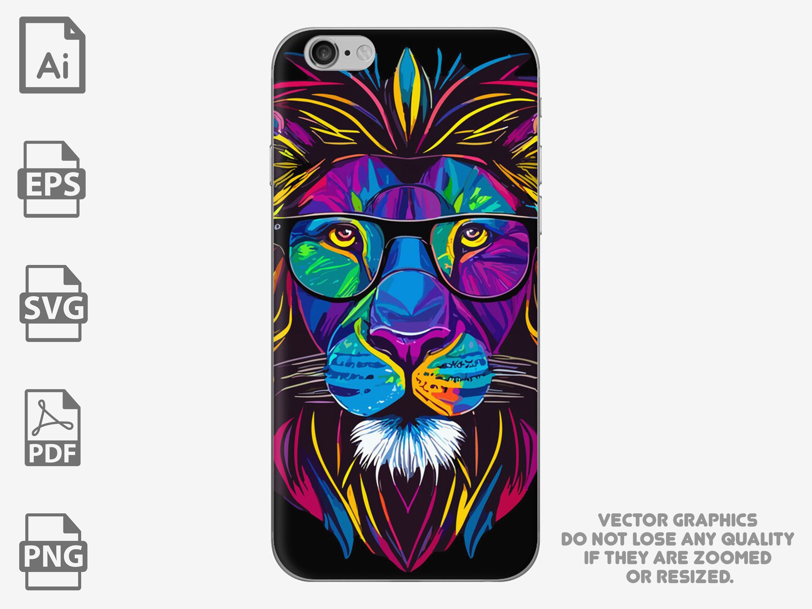 Colorful Lion Vector Artwork, Lion Illustration, Lion SVG, Lion Clipart ...