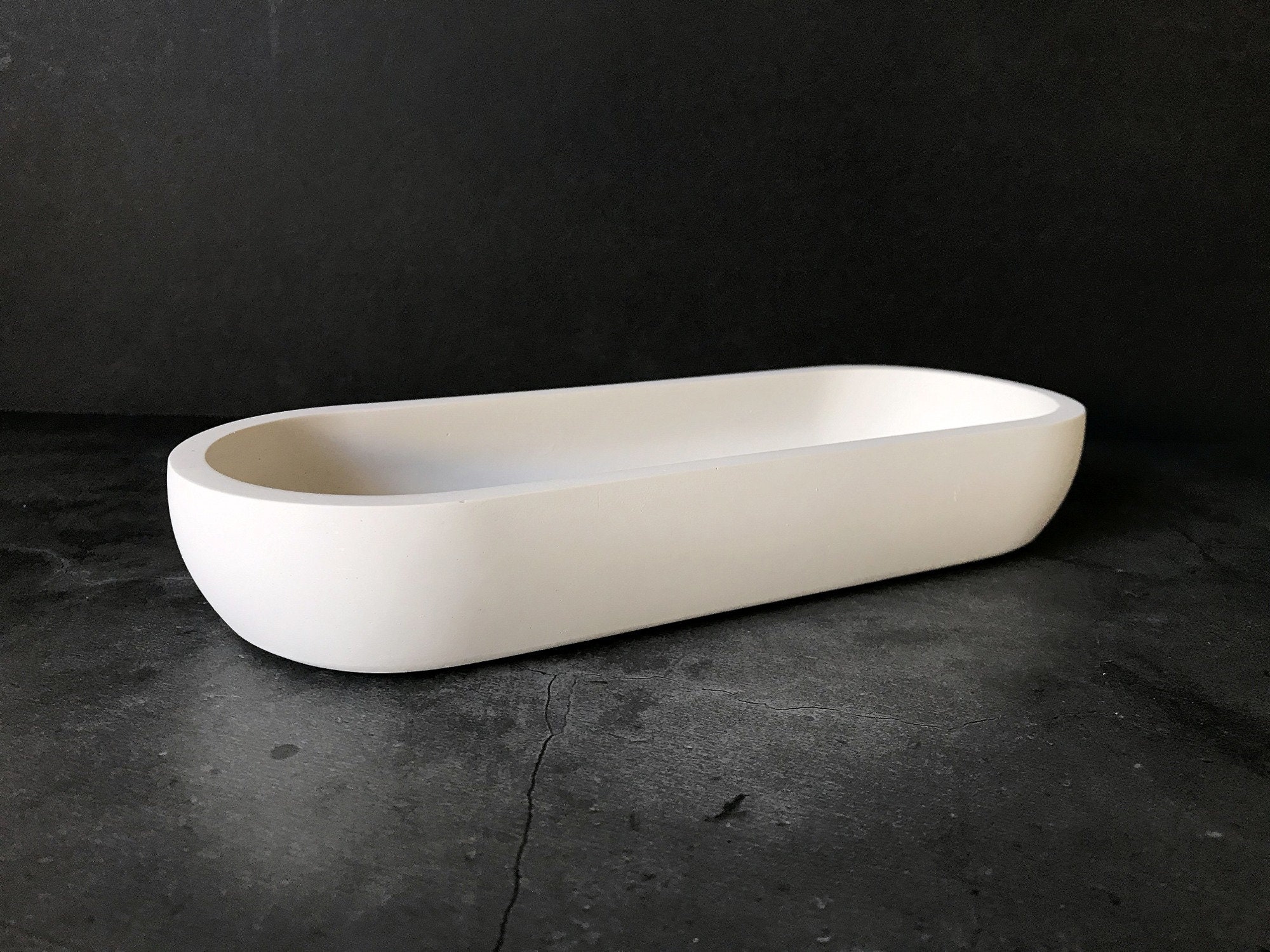 Decorative Tray. Long Oval Dish. Plaster Tray for Small - Etsy