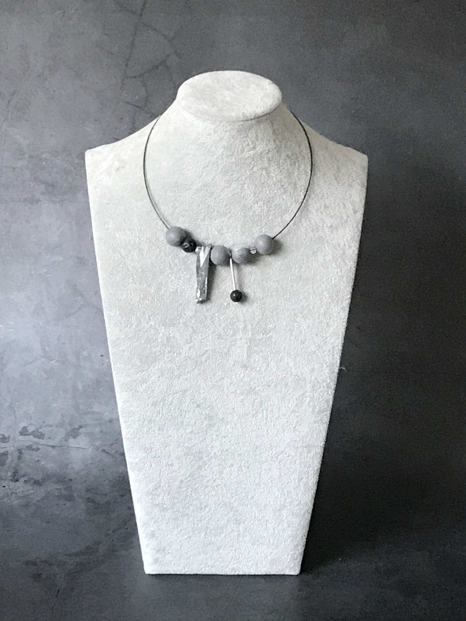 Concrete Necklace Concrete Jewelry Geometric Jewelry Raw Etsy