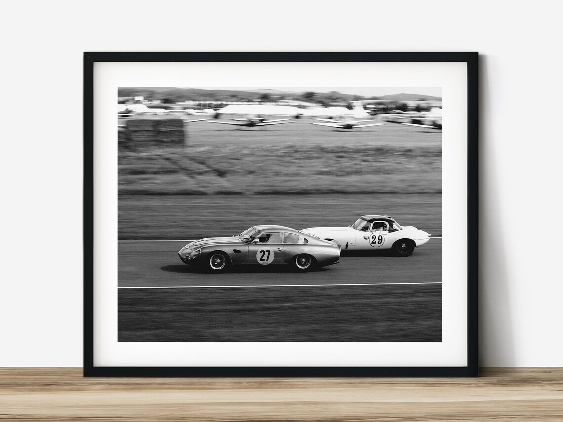 Car Race With Classic Car Black and White Vehicle Photography. - Etsy