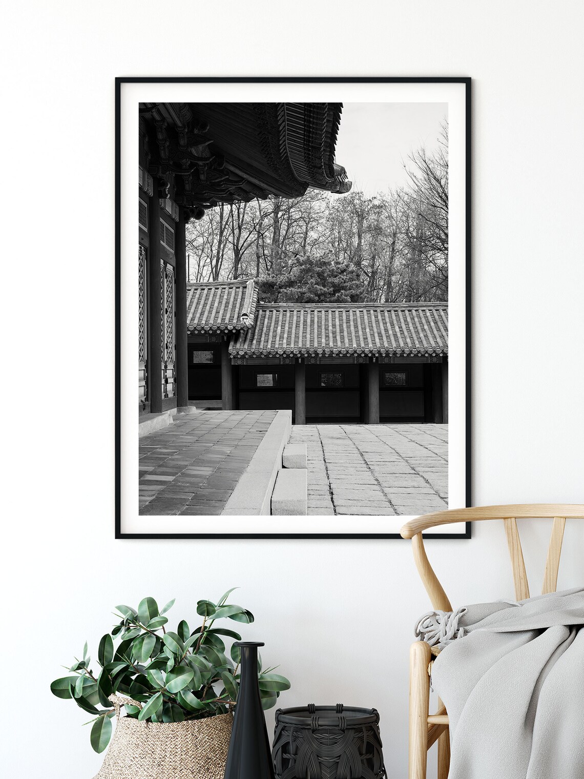Hanok Traditional House of Korea Black & White Travel - Etsy