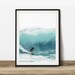 A Surfer on the Big Wave Color Surfing Photography. Printable - Etsy