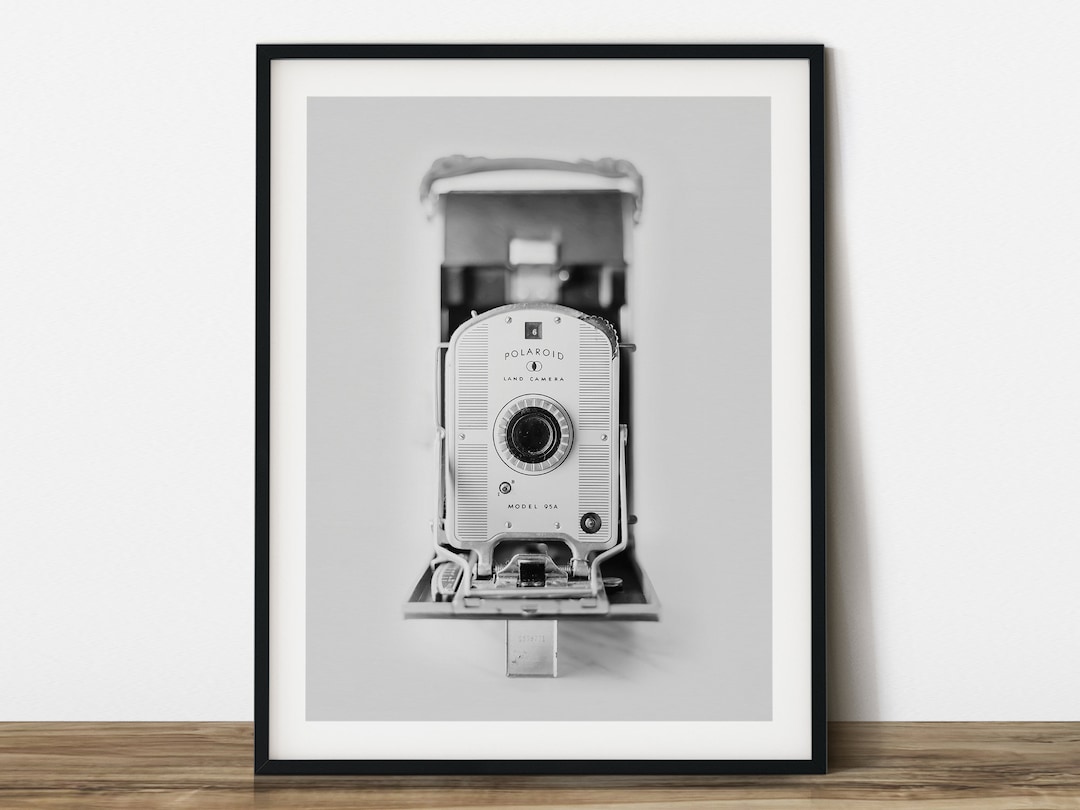 Vintage Polaroid Camera Print: Black & White Photography (digital ...