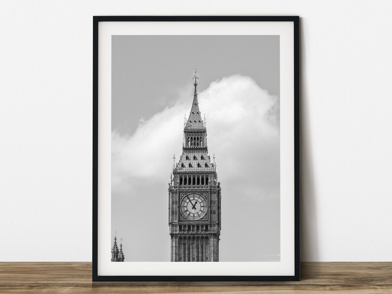 Big Ban in London UK Black & White Travel Photography. - Etsy