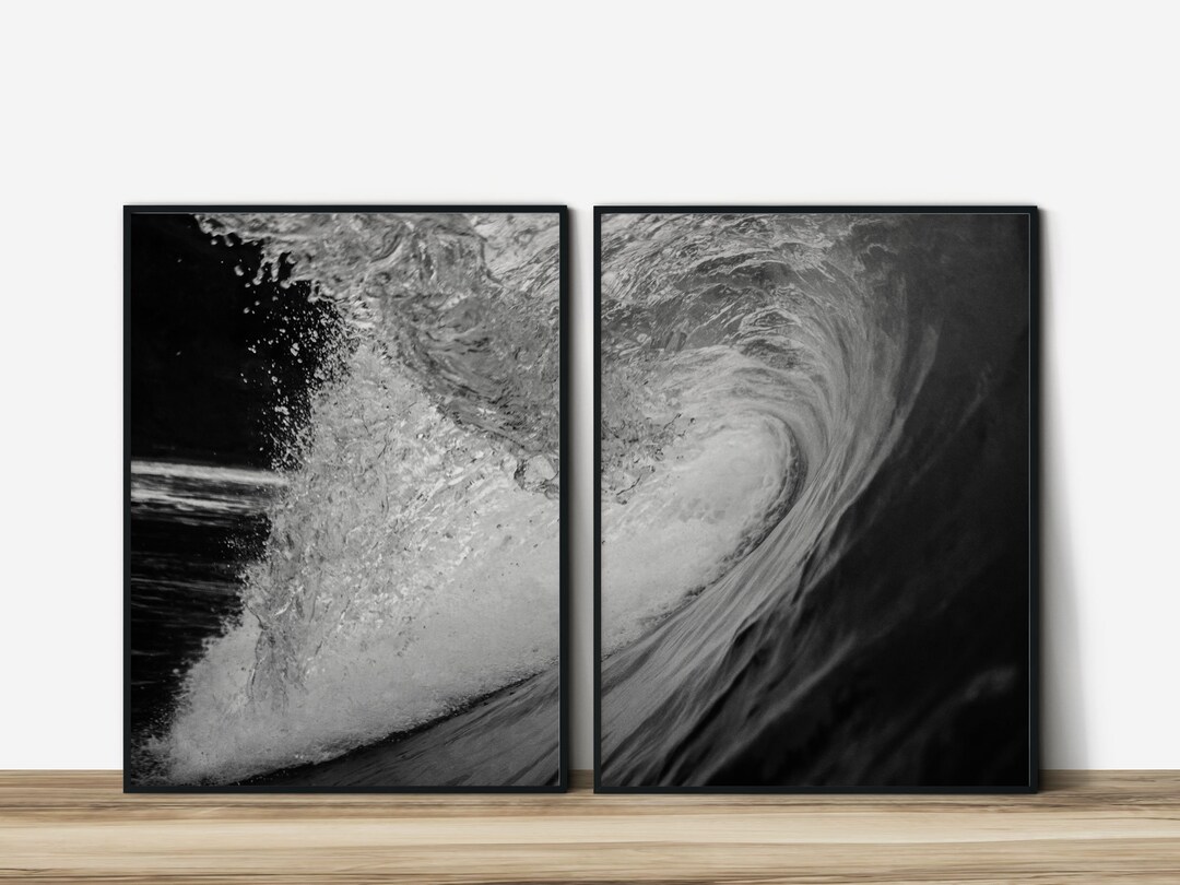Two Big Wave Print Set, the Moment a Big Wave Turns Into a Tube ...