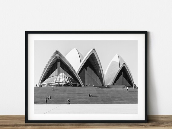 Opera House Sydney Australia Black and White Travel | Etsy