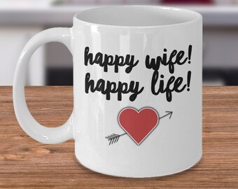 Happy Wife Happy Life Mug - Etsy