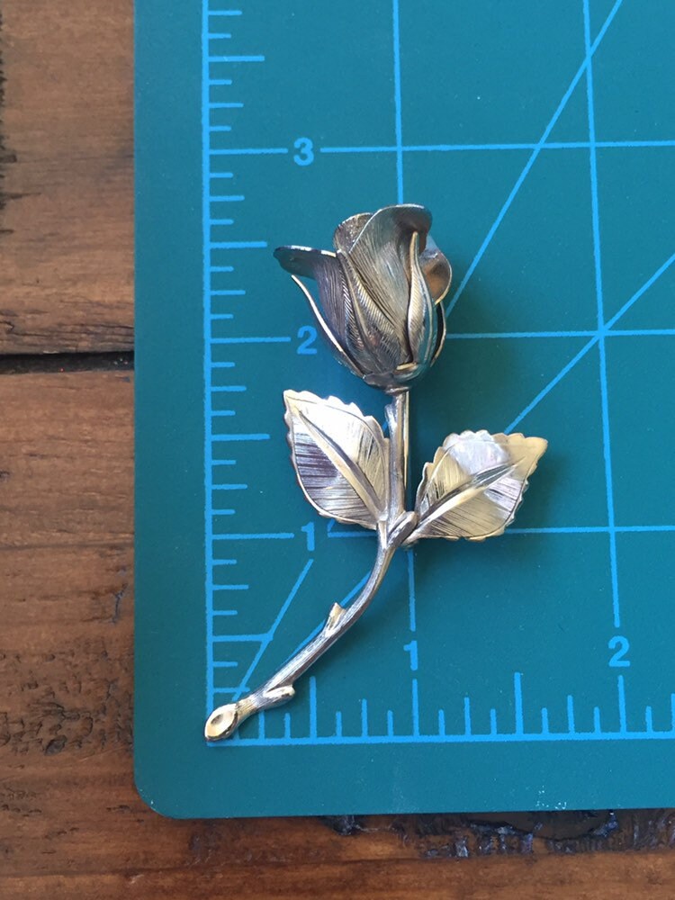 Gold Tone Giovanni Rose Brooch Pin - Etsy