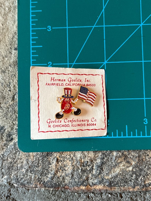 Vintage Patriotic Jelly Belly Bean Pin Gem